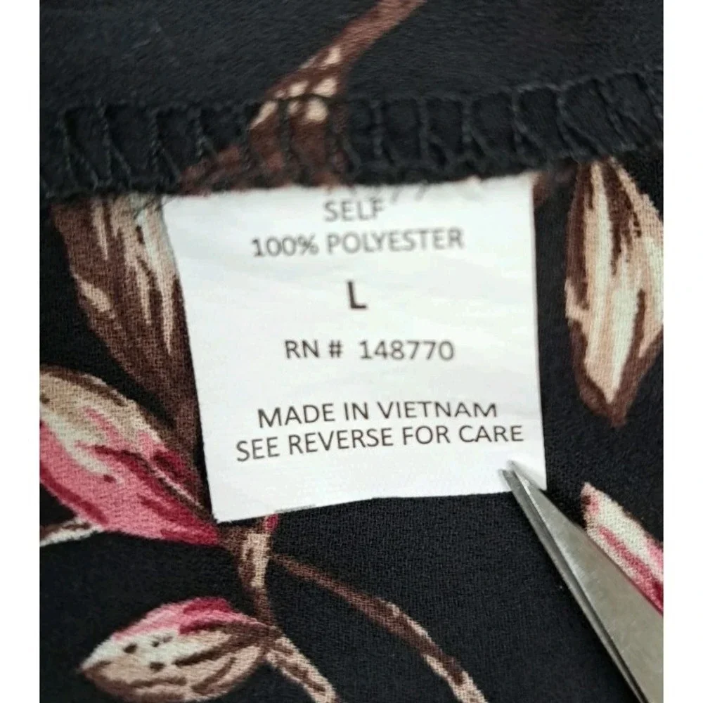 Sienna Sky | Tops | Sienna Sky Faux Wrap Top L Brown Floral Short ...